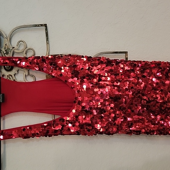 Say What? | Tops | Pretty Red Sequence Top | Poshmark